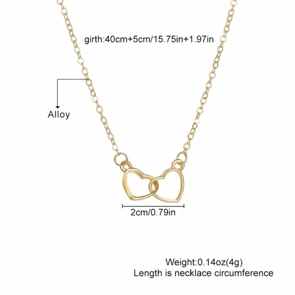Jewelry | Two Hearts In Love Gold Interlocking Heart Necklace | Poshmark